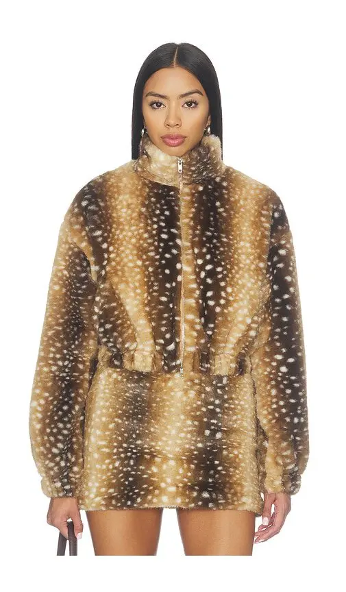 Superdown Eloise Faux Fur Jacket In Brown