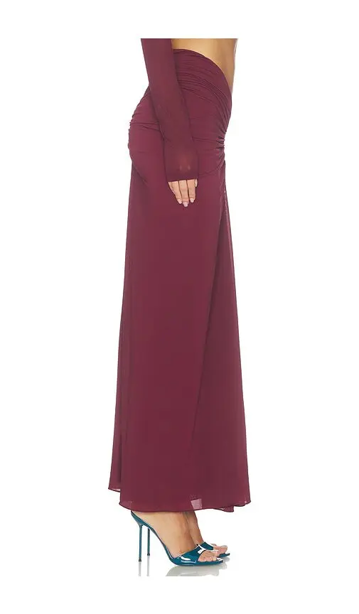 Ronny Kobo Brogan Skirt In Burgundy
