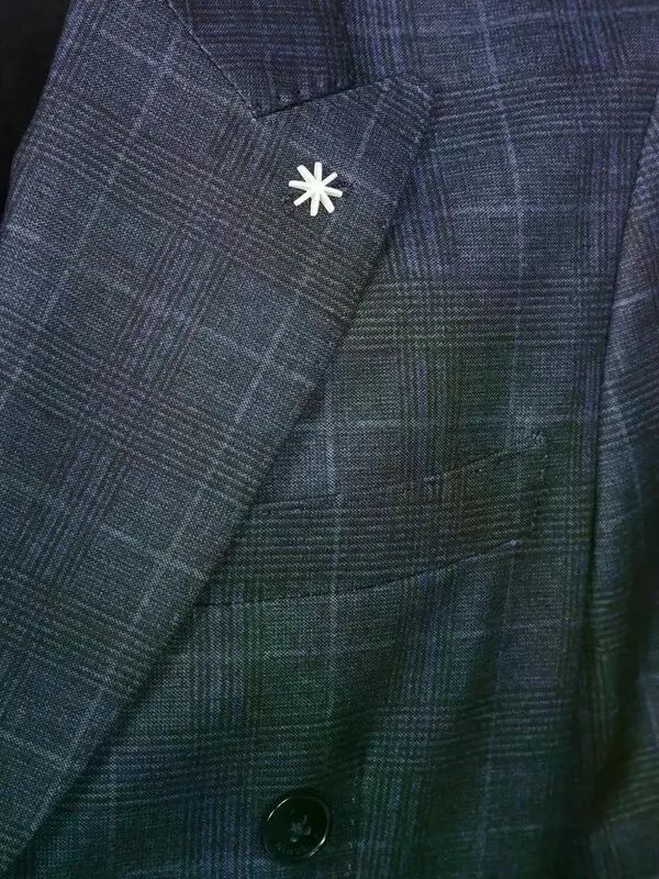 MANUEL RITZ Double-breasted Prince Of Wales Check Suit