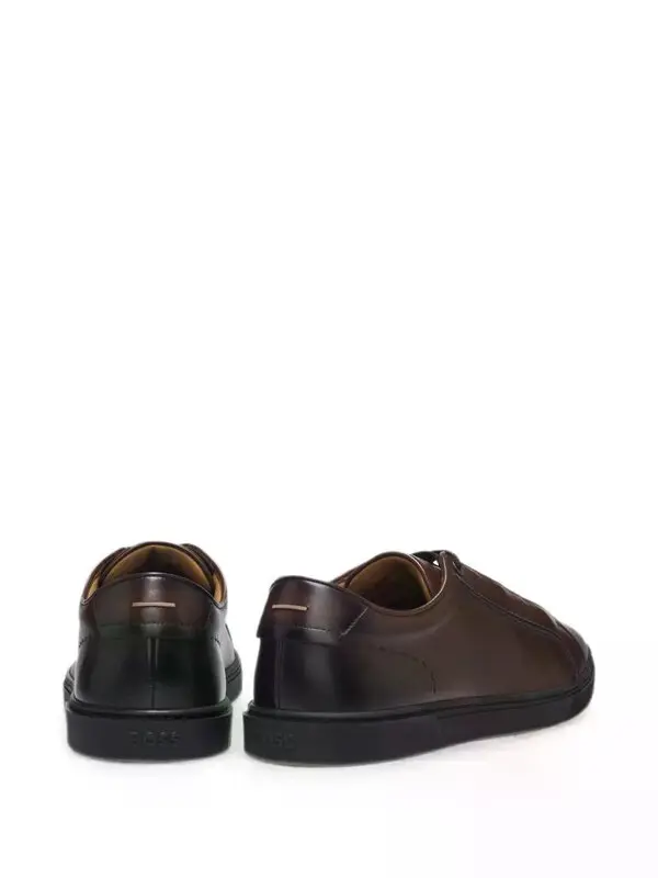 BOSS Low-cut Trainers In Premium Brushed Leather