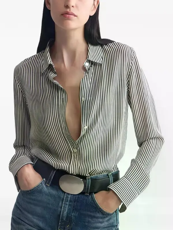 NILI LOTAN Gaia Vertical-stripe Shirt