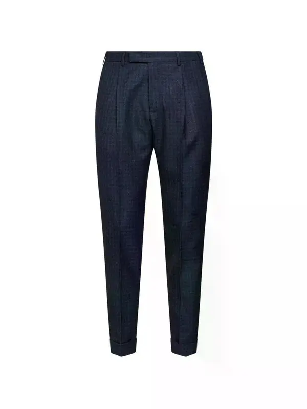 PT TORINO Check-pattern Wool Trousers