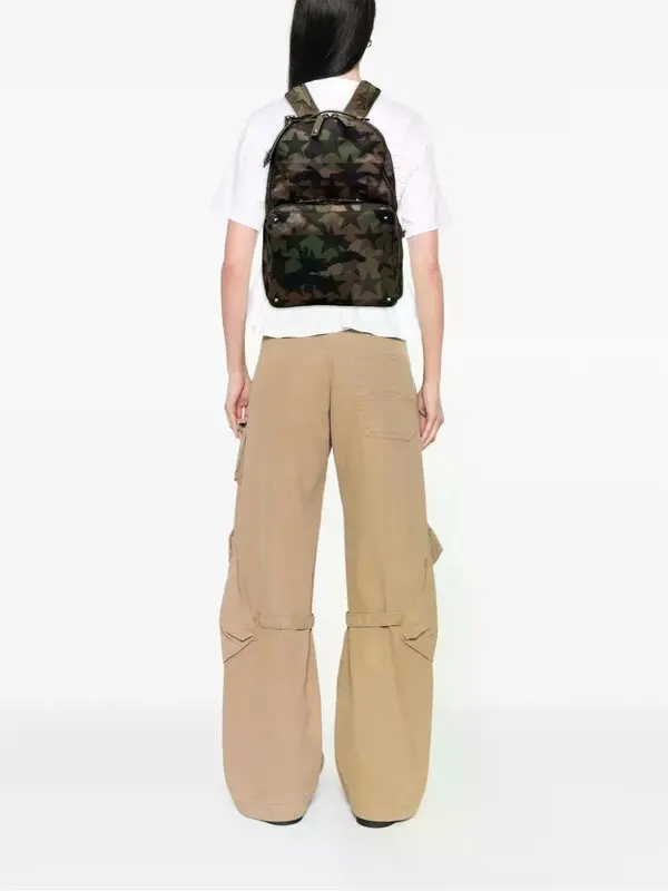 Valentino Garavani 2018-2026 Nylon Rockstud Camouflage Stars Backpack