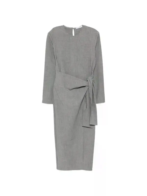 Patrizia Pepe Tie-waist Midi Dress - Grey