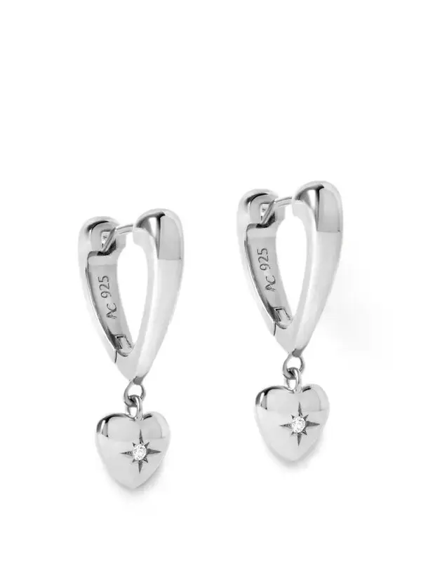 Astley Clarke Biography Heart Hoop Earrings - Silver