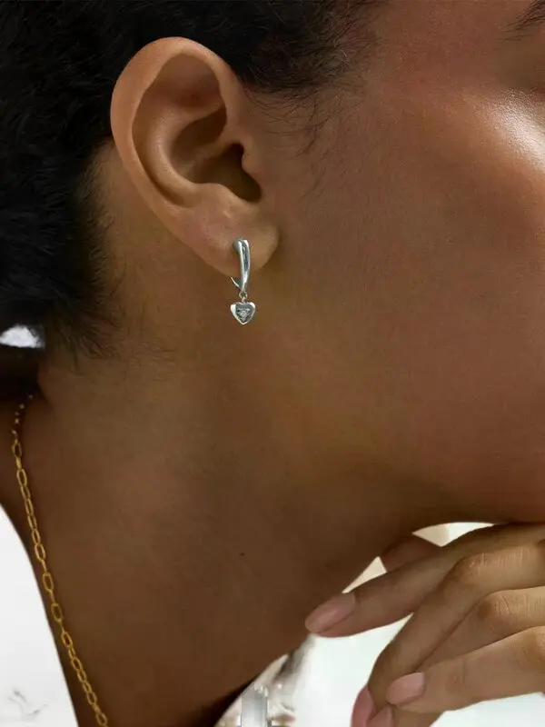 Astley Clarke Biography Heart Hoop Earrings - Silver