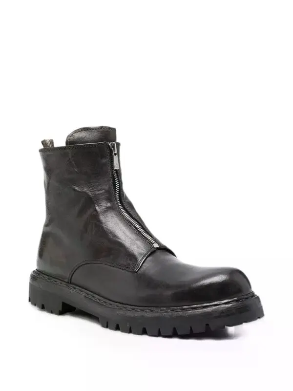 Officine Creative Front-zip Lug-sole Ankle Boots