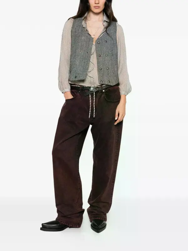 R13 Check Double-breasted Waistcoat