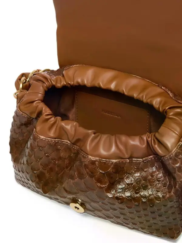 Marella Small Le Muse Snakeskin-effect Braided-handle Tote Bag