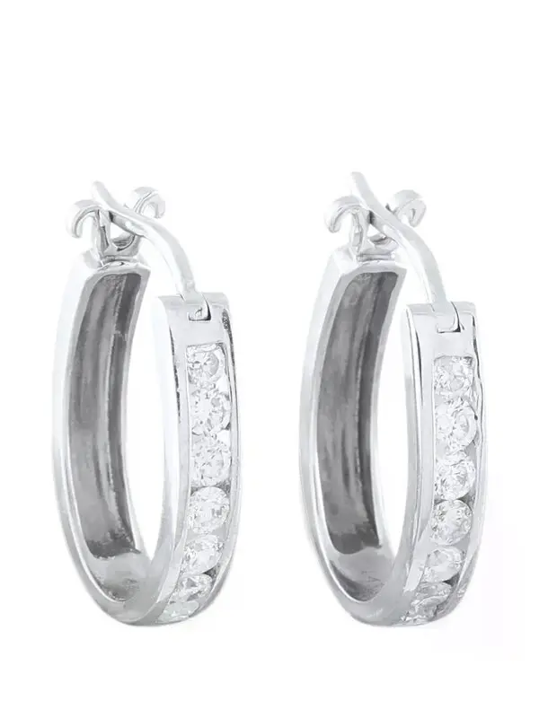 LB EXCLUSIVE Diamond Hoop Earrings - Silver