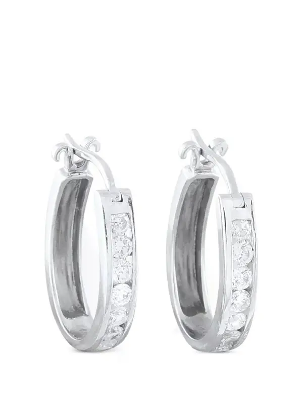 LB EXCLUSIVE Diamond Hoop Earrings - Silver