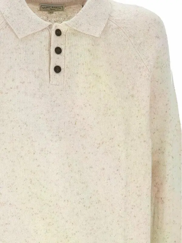 MC2 SAINT BARTH Alfie Donegal-knit Long-sleeve Polo Shirt