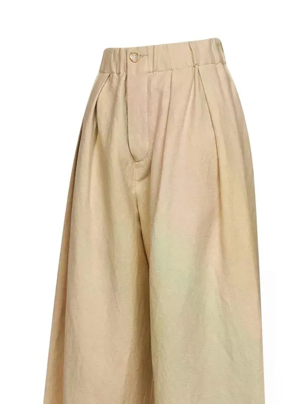 UMA WANG Pleated Palazzo Pants - Neutrals