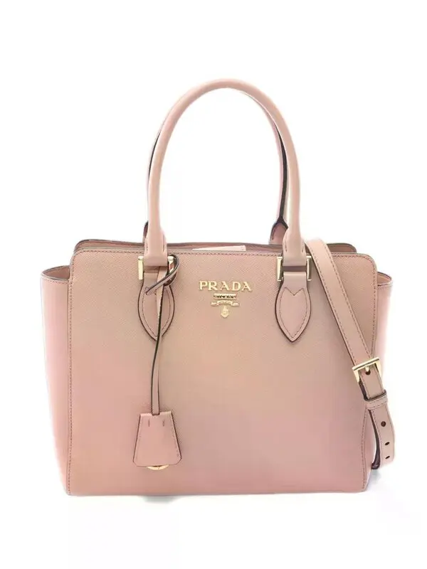 Prada 2000s Saffiano Leather Handbag - Neutrals