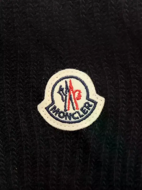 Moncler 2020s Logo Patch Beanie Hat