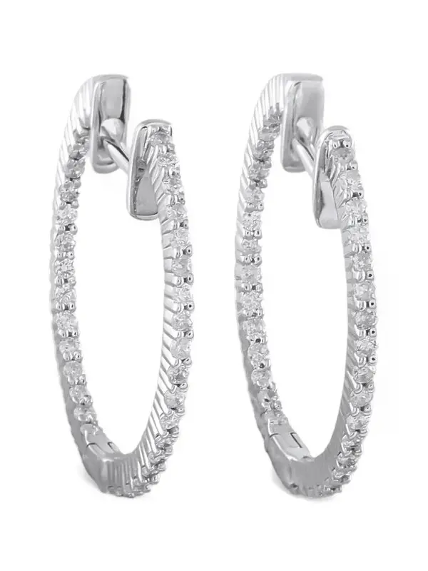 LB EXCLUSIVE Diamond Inside-out Hoop Earrings - Silver