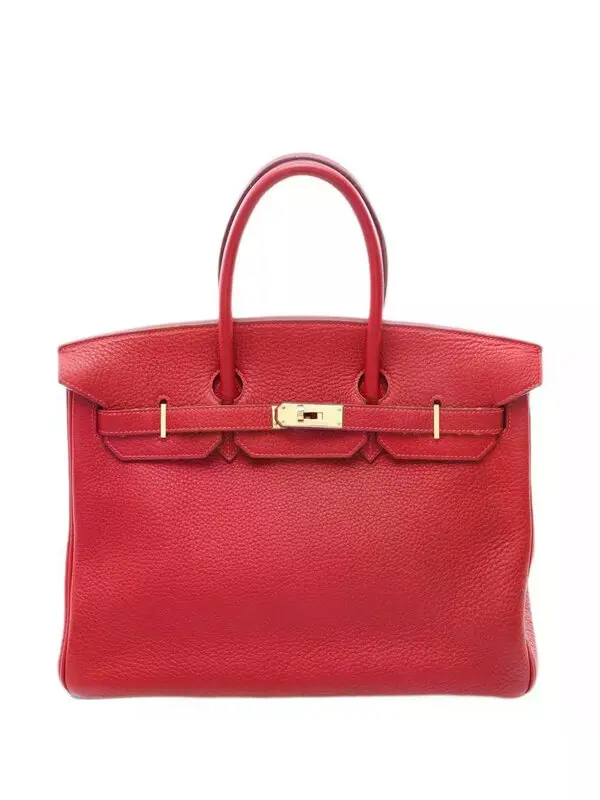 Hermès 2005 35 Birkin Clemence Tote Bag - Red