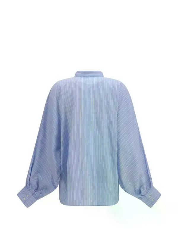 SOSUE Antonia Stripe-print Pleated Shirt