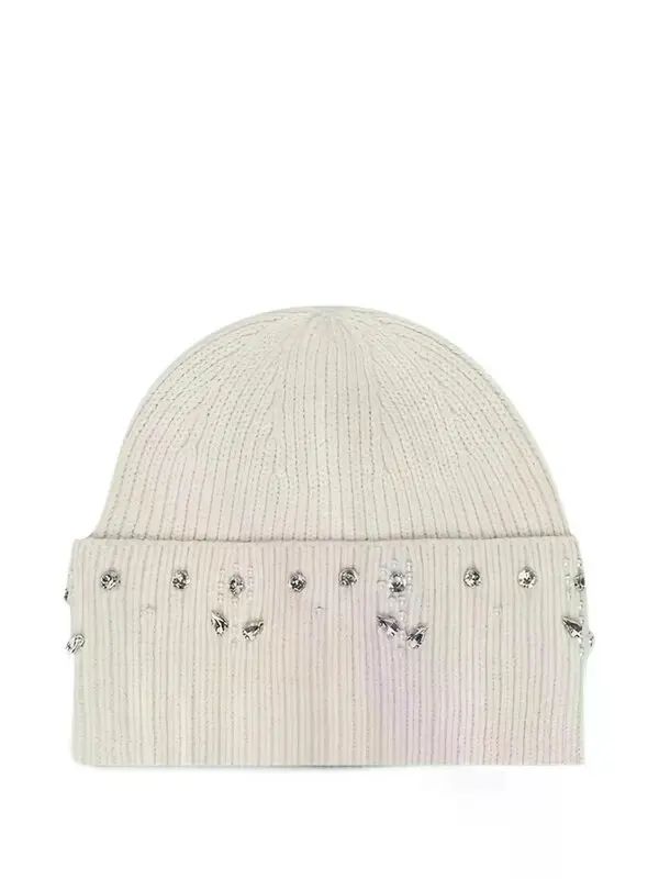 EMME Crystal-embellished Ribbed Beanie Hat