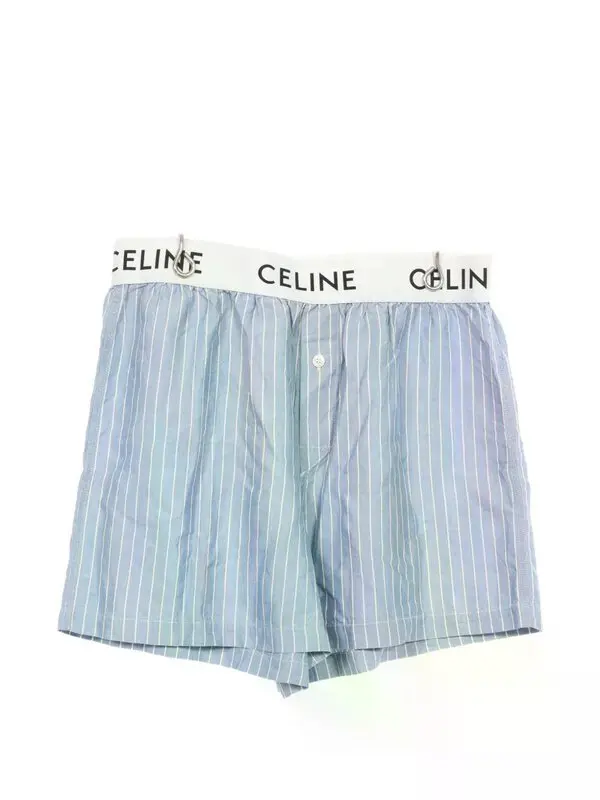 Celine 2010s Striped Silk Pajamas - Blue