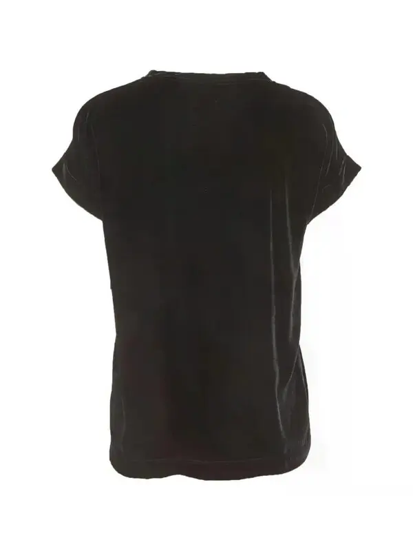 Balmain Glitter Logo-print Velvet T-shirt