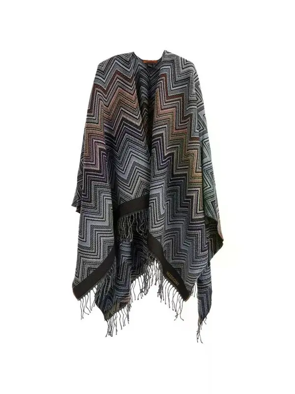 Missoni Zigzag-knit Fringed Poncho
