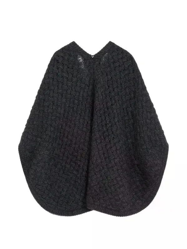 Valentino Garavani Wool And Mohair Poncho - Grey