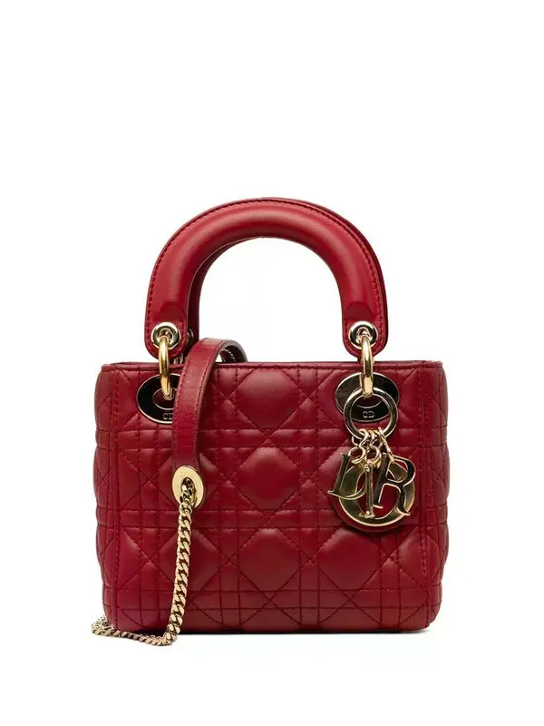 Dior 2017 Mini Lambskin Cannage Lady Satchel
