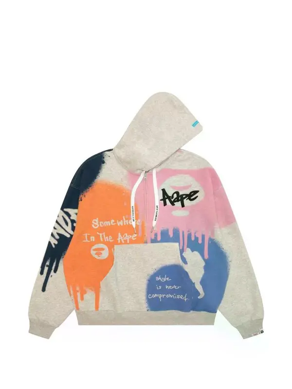 AAPE BY *A BATHING APE Logo-print Graffiti Hoodie