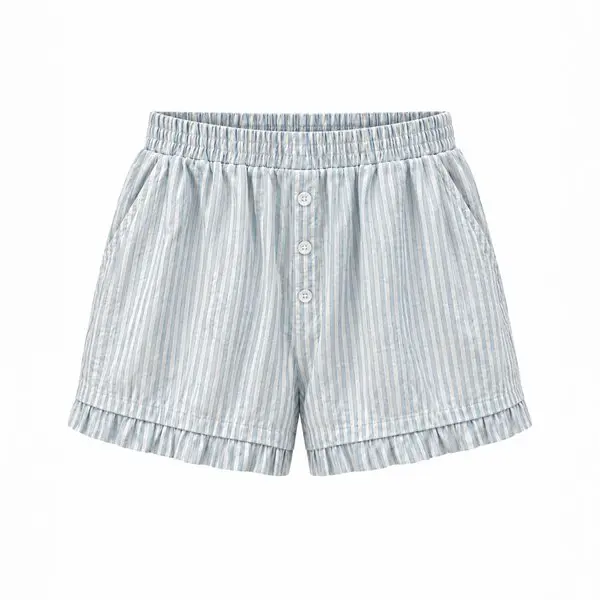 ANOTHER GIRL Cotton Stripe Boxer Shorts - Blue