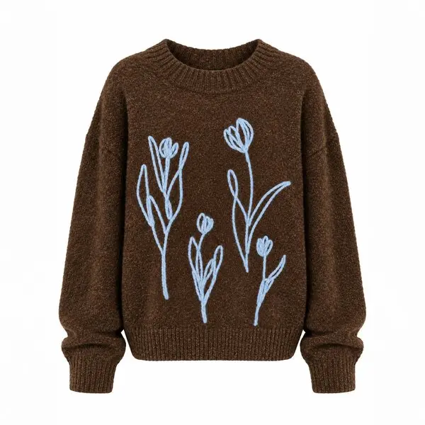 ANOTHER GIRL Blue Cornelli Tulip Jumper - Brown
