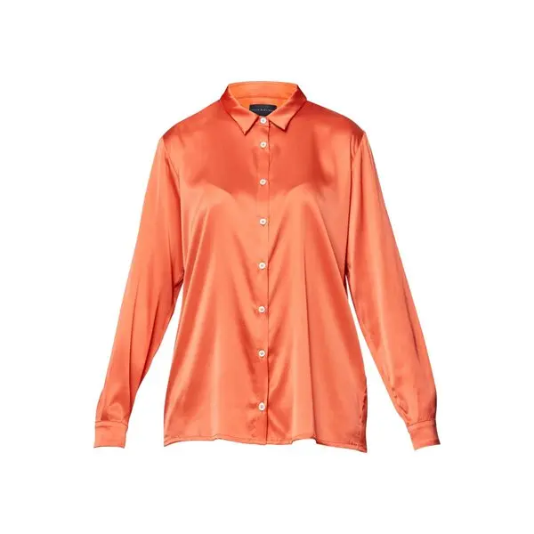 HELEN MCALINDEN Elsie Silk Utility Shirt - Orange