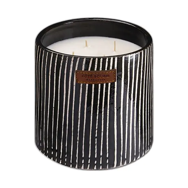 COTE BOUGIE MARRAKECH Extra Large Zebra Mandarin & Orange Blossom Ceramic Candle