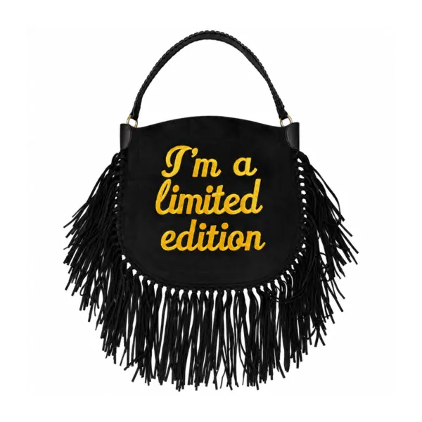 LILLY LOVES I'm A Limited Edition Suede Bag - Black