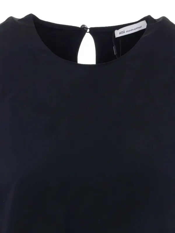 AMI Paris Crewneck Ruffled Dress