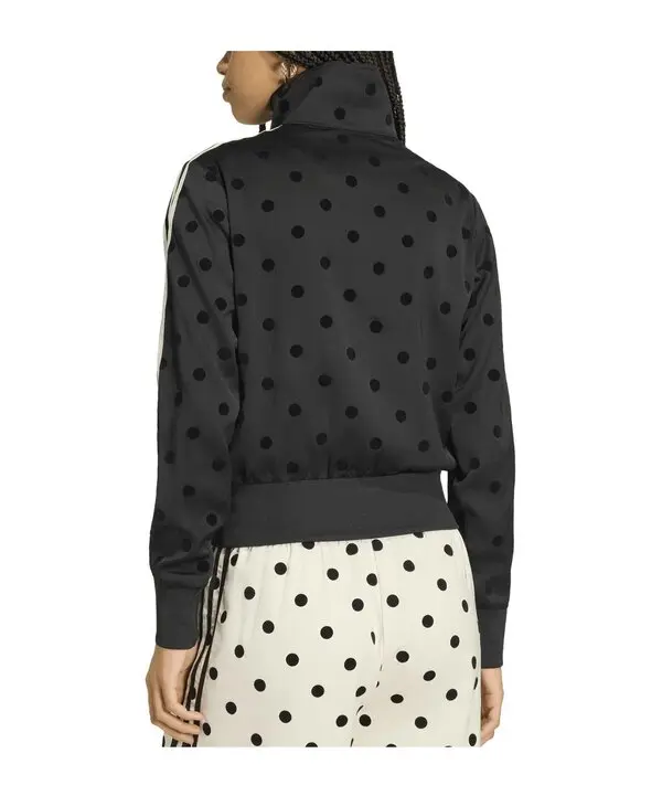ADIDAS ORIGINALS Polka-dot Short-length Stand-collar Sport Jacket