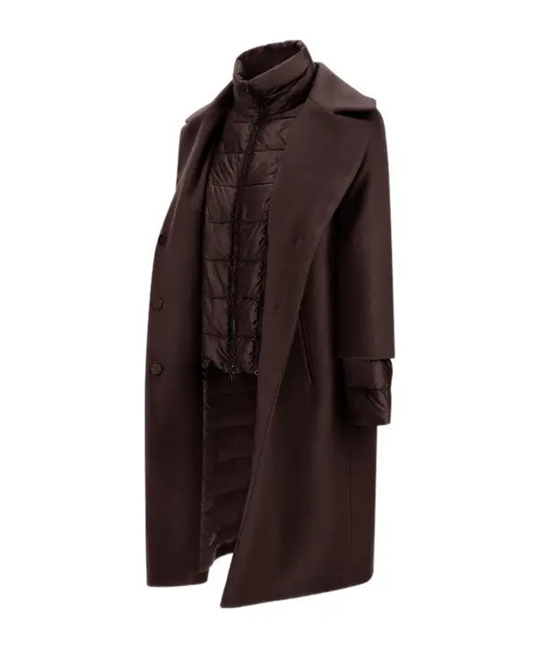 Herno Coat In Sable-effect Wool And Nylon Ultralight