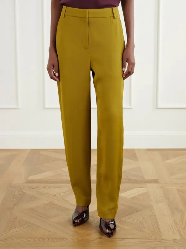 Tibi Satin-twill Tapered Pants