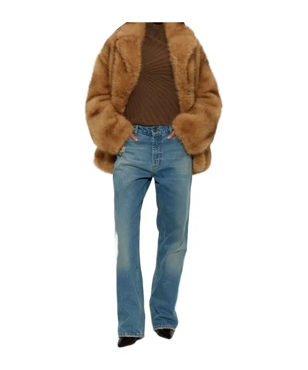 STAND STUDIO Vanja Faux Fur Coat - Brown