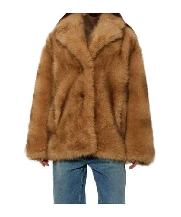 STAND STUDIO Vanja Faux Fur Coat - Brown