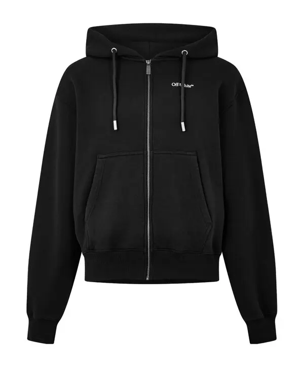 Off-White Hooded Full-zip Jacket - Black