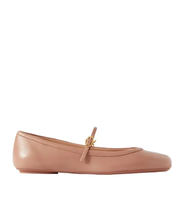 GIANVITO ROSSI Leather Mary Jane Ballet Flats