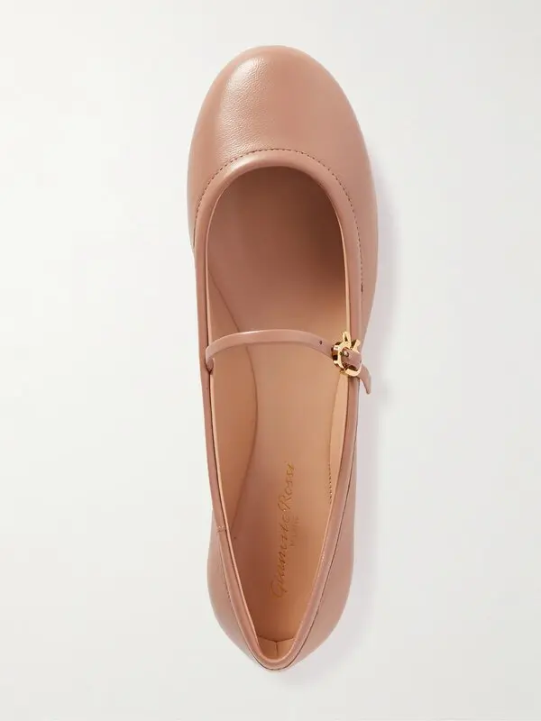 GIANVITO ROSSI Leather Mary Jane Ballet Flats