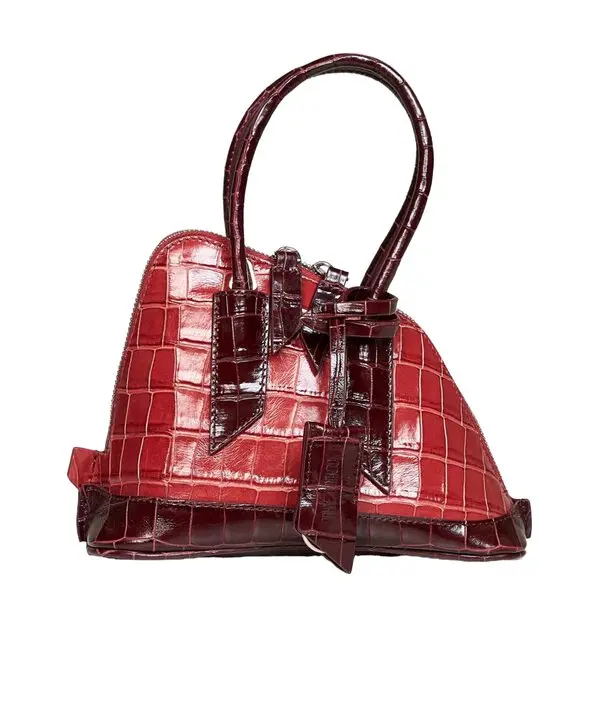 Attico Asymmetric Embossed Shoulder Bag