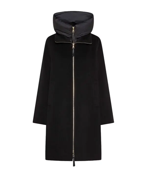 Seventy Hooded Zip-up Coat - Black