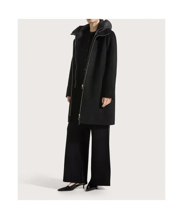 Seventy Hooded Zip-up Coat - Black