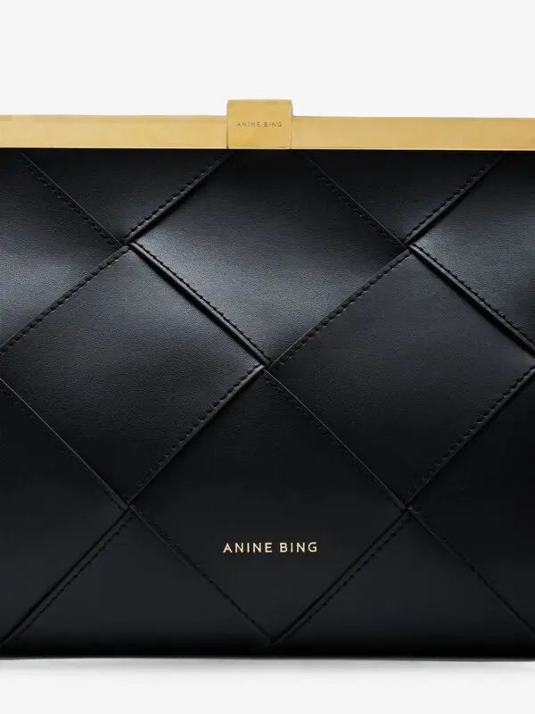 ANINE BING Braided Leather Clutch Bag