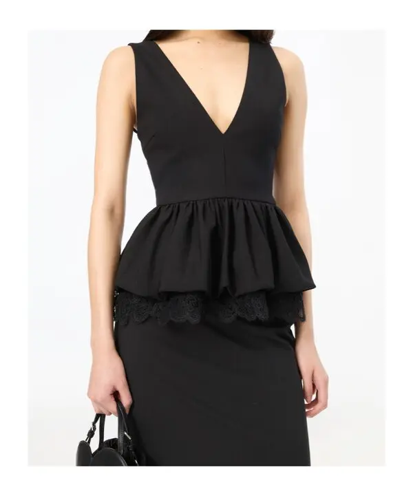 ROTATE BY BIRGER CHRISTENSEN V-neck Peplum Top