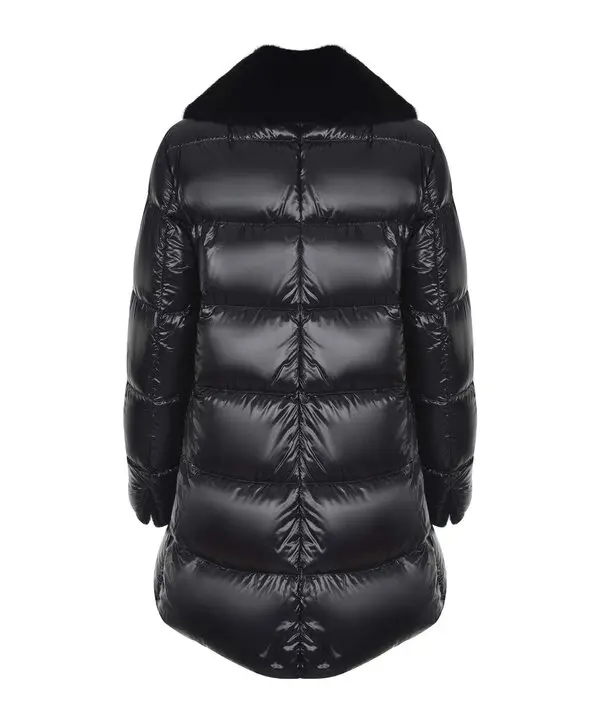 Herno Quilted Funnel-neck Coat - Black