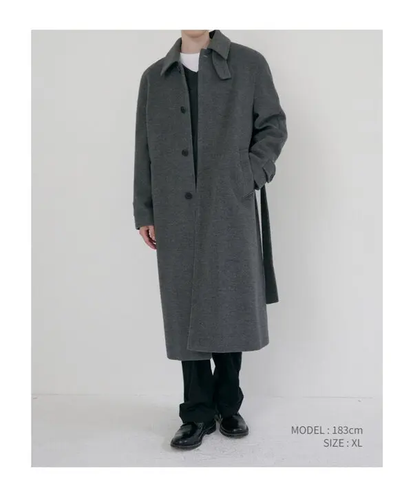 DUNST Cashmere Trench Coat With Tie-waist